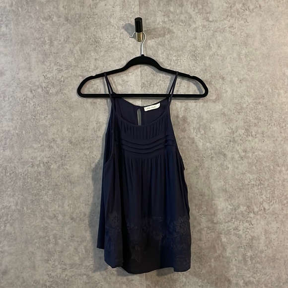 Chloe & Katie | Tops | Chloe Katie Navy Cami With Floral Embroidered ...